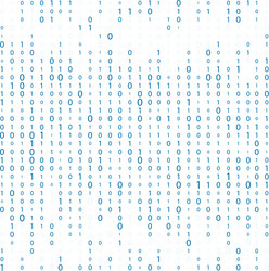 Binary code white background with floating numbers