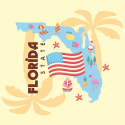 Florida state map Royalty Free Vector Image - VectorStock