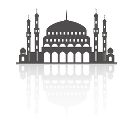 Drawing sketch of minarets and domes mosques Vector Image