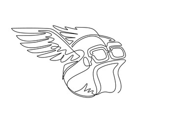 One line drawing motorcycle abstract motor matic Vector Image