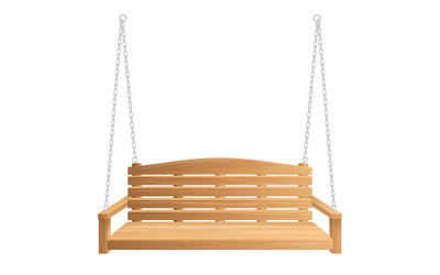 Wooden swing for kids Royalty Free Vector Image