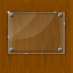 Glass frame on wooden texture background Vector Image