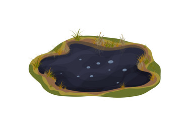 Dirty mud puddle swamp in cartoon style isolated Vector Image