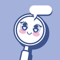 Kawaii magnifying glass Royalty Free Vector Image