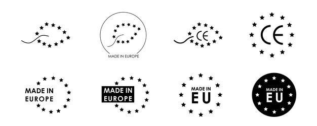 Made in europe logo pack stock graphic Royalty Free Vector