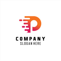 P letter one line colorful logo design template Vector Image