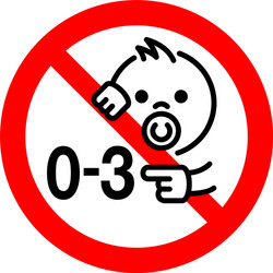 Not suitable for children under 3 years sign Vector Image