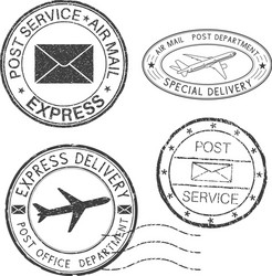 Old postal letter with postmark stamps antique Vector Image