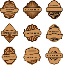 Set of vintage brown labels Royalty Free Vector Image