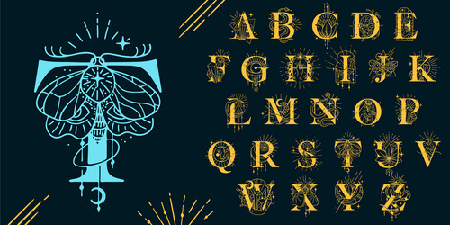 Astrology Alphabet Vector Images (over 1,700)