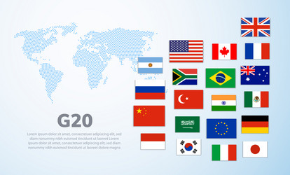 G20 world globe countries infographic saudi Vector Image