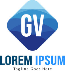 Initial gv logo template with modern frame Vector Image