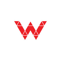 Letter w triangle pixel logo Royalty Free Vector Image