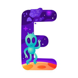 Space font and alphabet with cosmic capital Vector Image