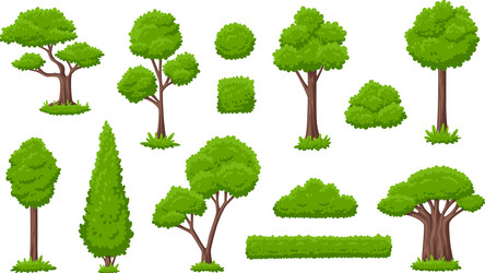 Cartoon tree green forest plant landscape Vector Image