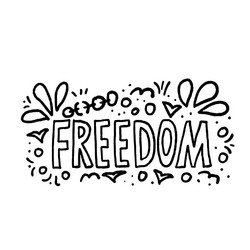 Freedom quote concept design word Royalty Free Vector Image
