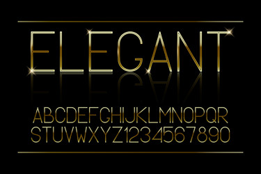 Art deco font golden 1920s decorative letters Vector Image