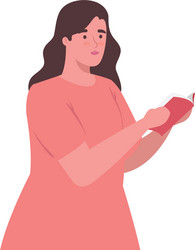 Plus size woman cartoon with book design Vector Image