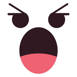 Simple angry emoticon face Royalty Free Vector Image