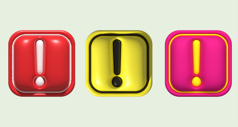 3d caution symbol sign Royalty Free Vector Image