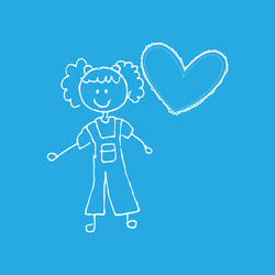 Child with heart icon Royalty Free Vector Image