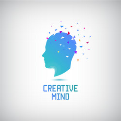 Creative mind human head logo concept Royalty Free Vector