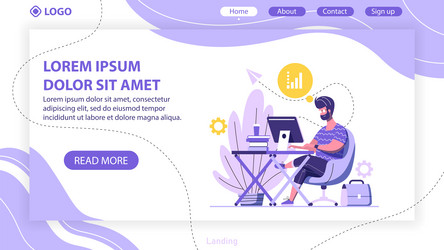 Work remotely concept cartoon Royalty Free Vector Image