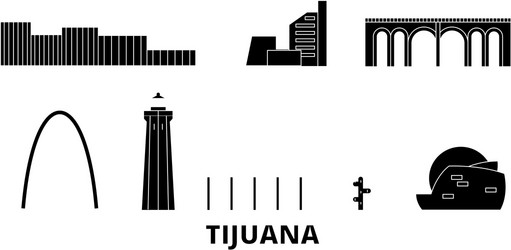 Mexico tijuana travel landmark Royalty Free Vector Image