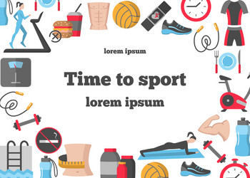 Time to sport flat poster Royalty Free Vector Image