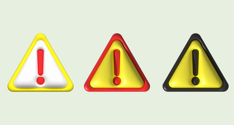 3d caution symbol sign Royalty Free Vector Image