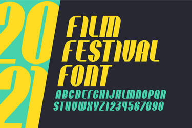 Condensed white font rounded high alphabet Vector Image