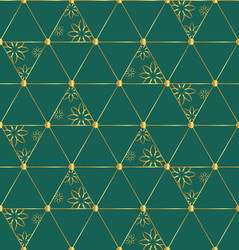 Seamless pattern with green and gold swirl Vector Image