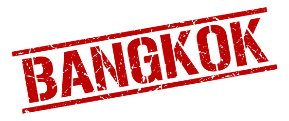 Bangkok red square stamp Royalty Free Vector Image