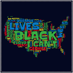 Black lives matter typography design with hand fis
