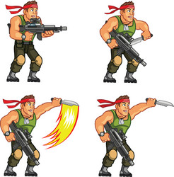 Commando jumping game sprite Royalty Free Vector Image