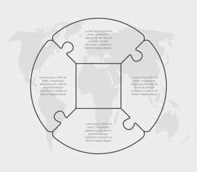 Diagram infographic for 4 steps circle puzzle Vector Image