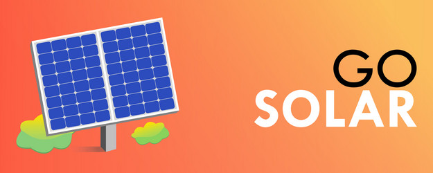 Go solar infographic solar panel sun Royalty Free Vector