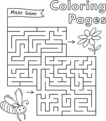 Cartoon bee counting game coloring book Royalty Free Vector