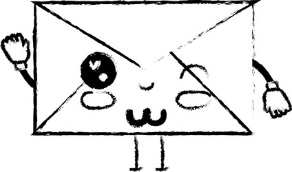 Kawaii cute funny e-mail message Royalty Free Vector Image