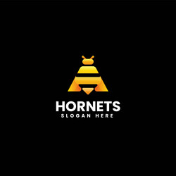 Logo hornet gradient colorful style Royalty Free Vector