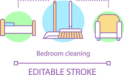 Bedroom cleaning concept icon Royalty Free Vector Image