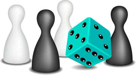 Board game figures with dice Royalty Free Vector Image