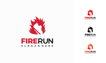 Burning running shoe logo designs concept fire Vector Image