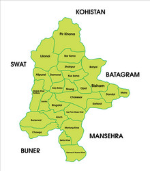 Khyber pakhtunkhwa kpk map Royalty Free Vector Image