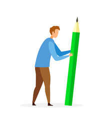 Man drawing circle around himself creating Vector Image