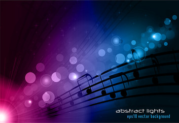 Abstract blue music background with star Vector Image