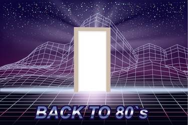 Synthwave retro banner vaporwave aesthetic Vector Image
