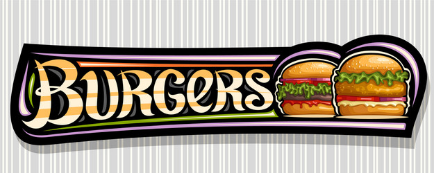 Logo for fish burger Royalty Free Vector Image