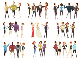 Businessman dress code retro cartoon set Vector Image