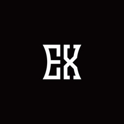Ex monogram logo with square rotate style outline Vector Image